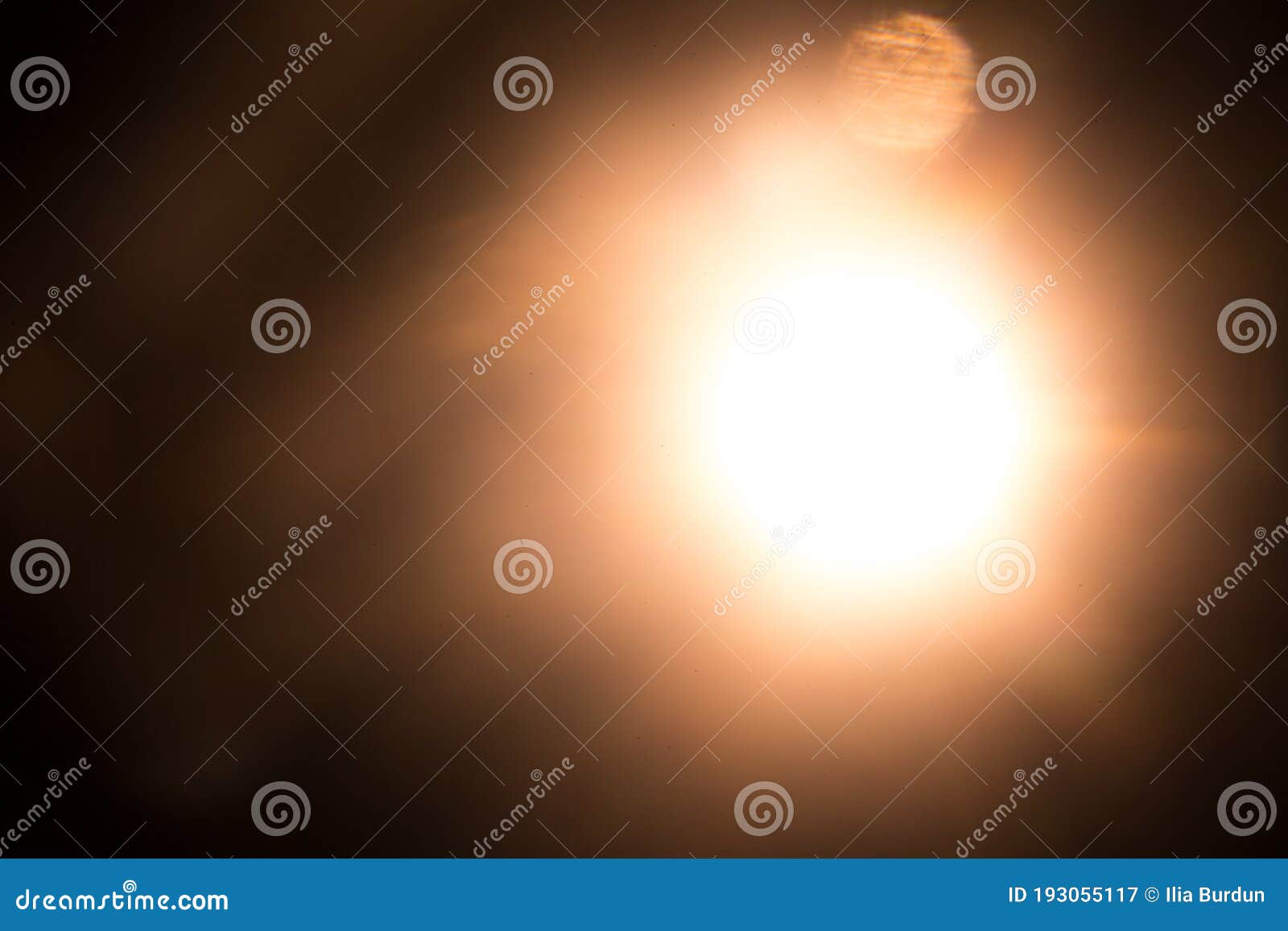 Solar Lens Flare Sunset In Winter Frozen Field Landscape. Royalty-Free ...