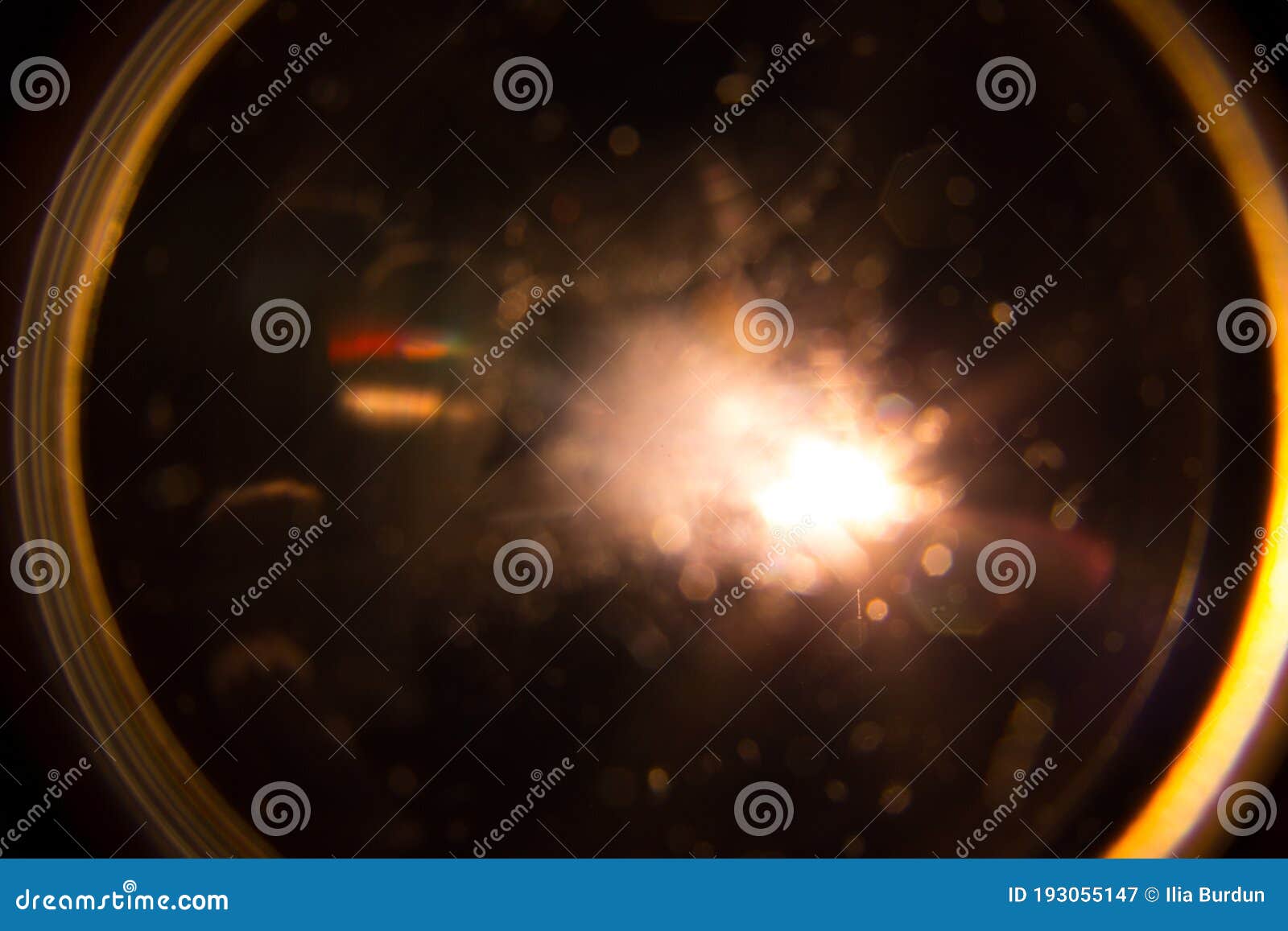 Solar Lens Flare Sunset In Winter Frozen Field Landscape. Royalty-Free ...