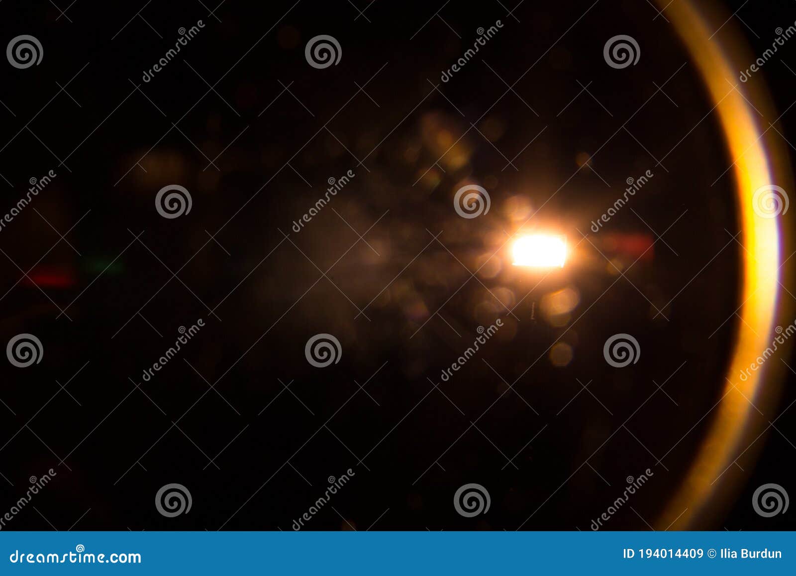 Solar Lens Flare Effect On Black Background Royalty-Free Stock Photo ...