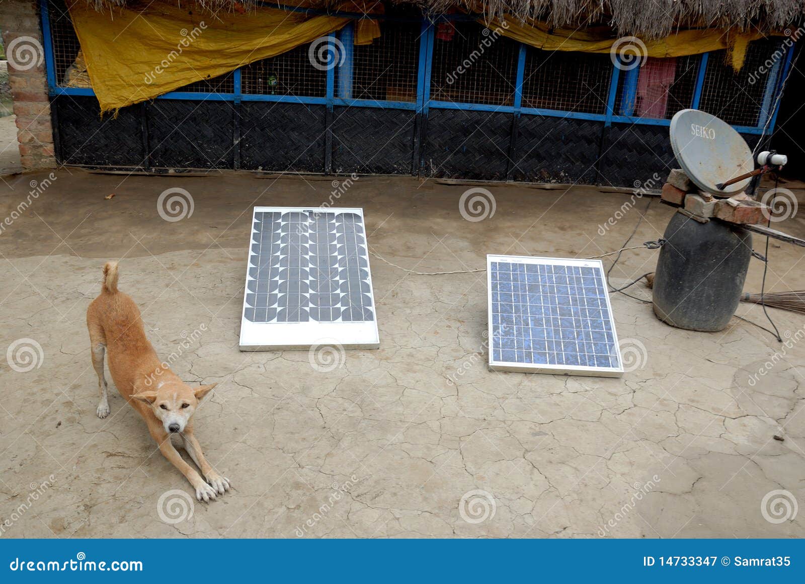 Solar Light at Indian at Village Editorial Photography - Image of asia ...