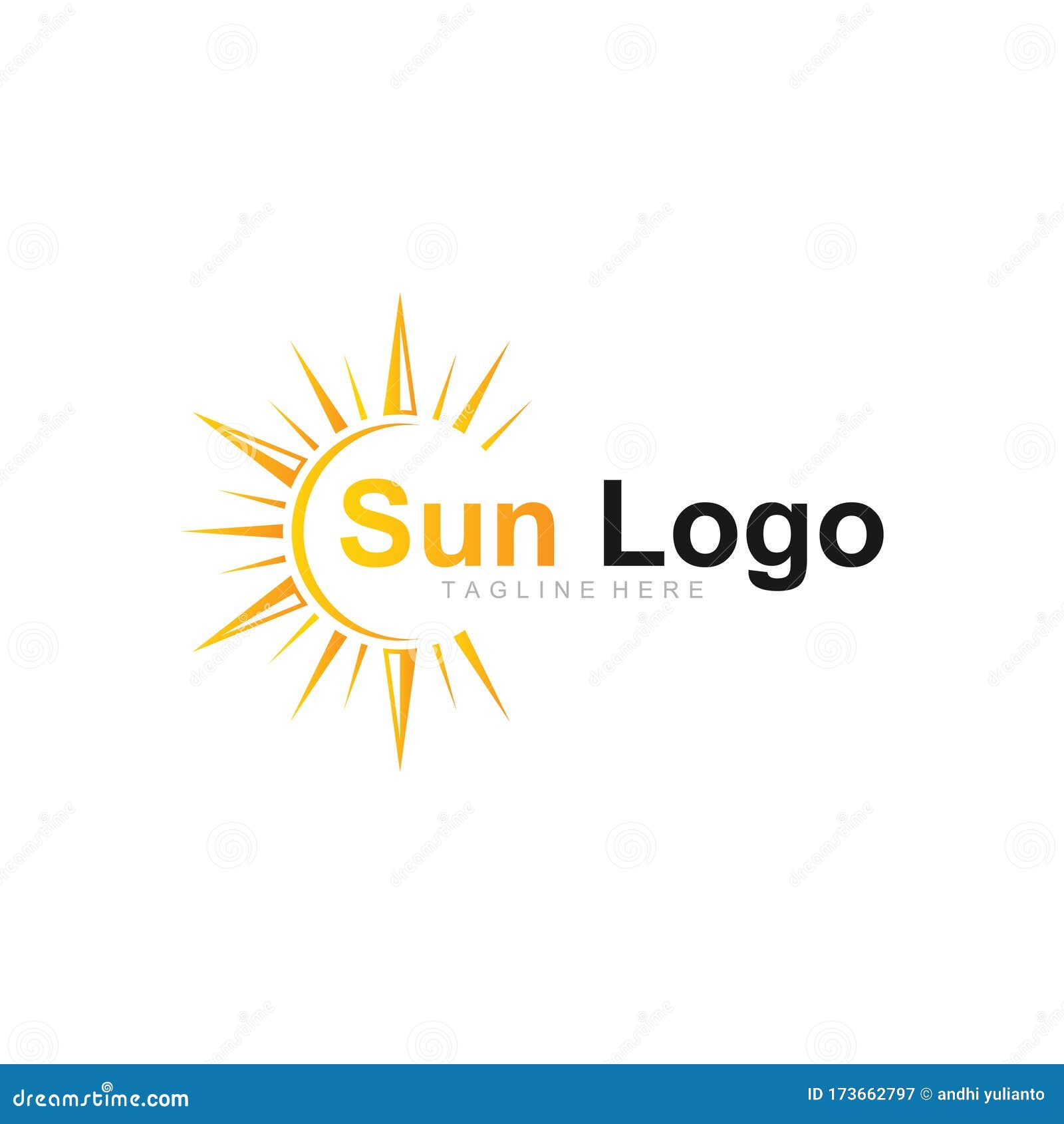 Solar Light Vector Logo Design for Future Energy Source Company Stock ...