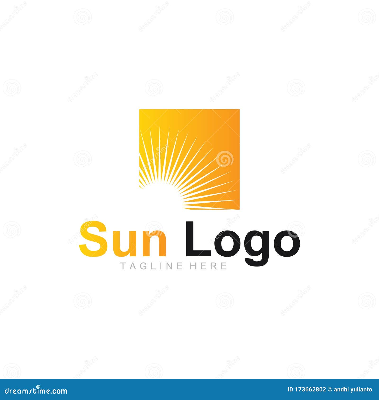 Solar Light Vector Logo Design for Future Energy Source Company Stock ...