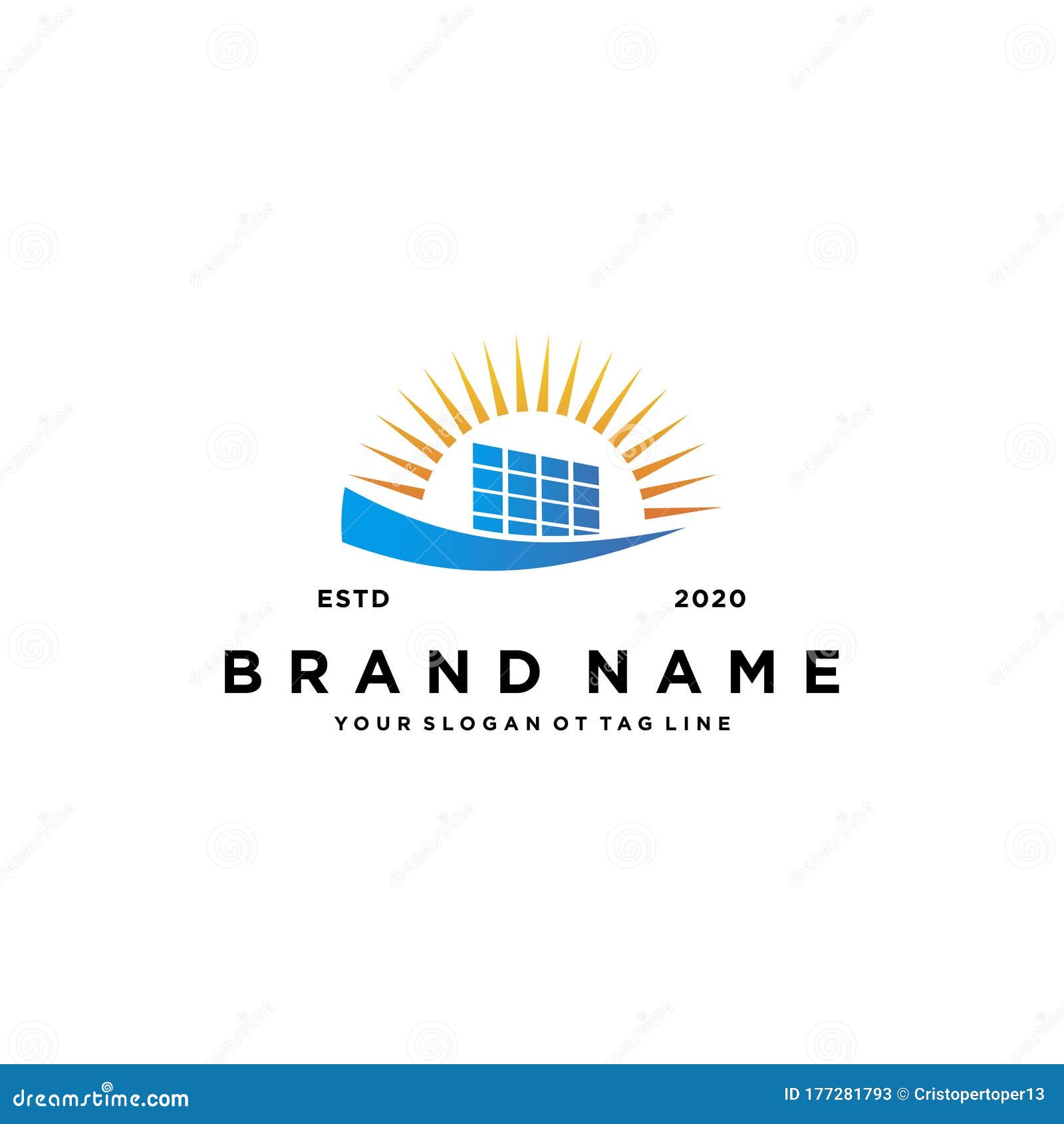 Solar logo design vector stock vector. Illustration of icon - 177281793