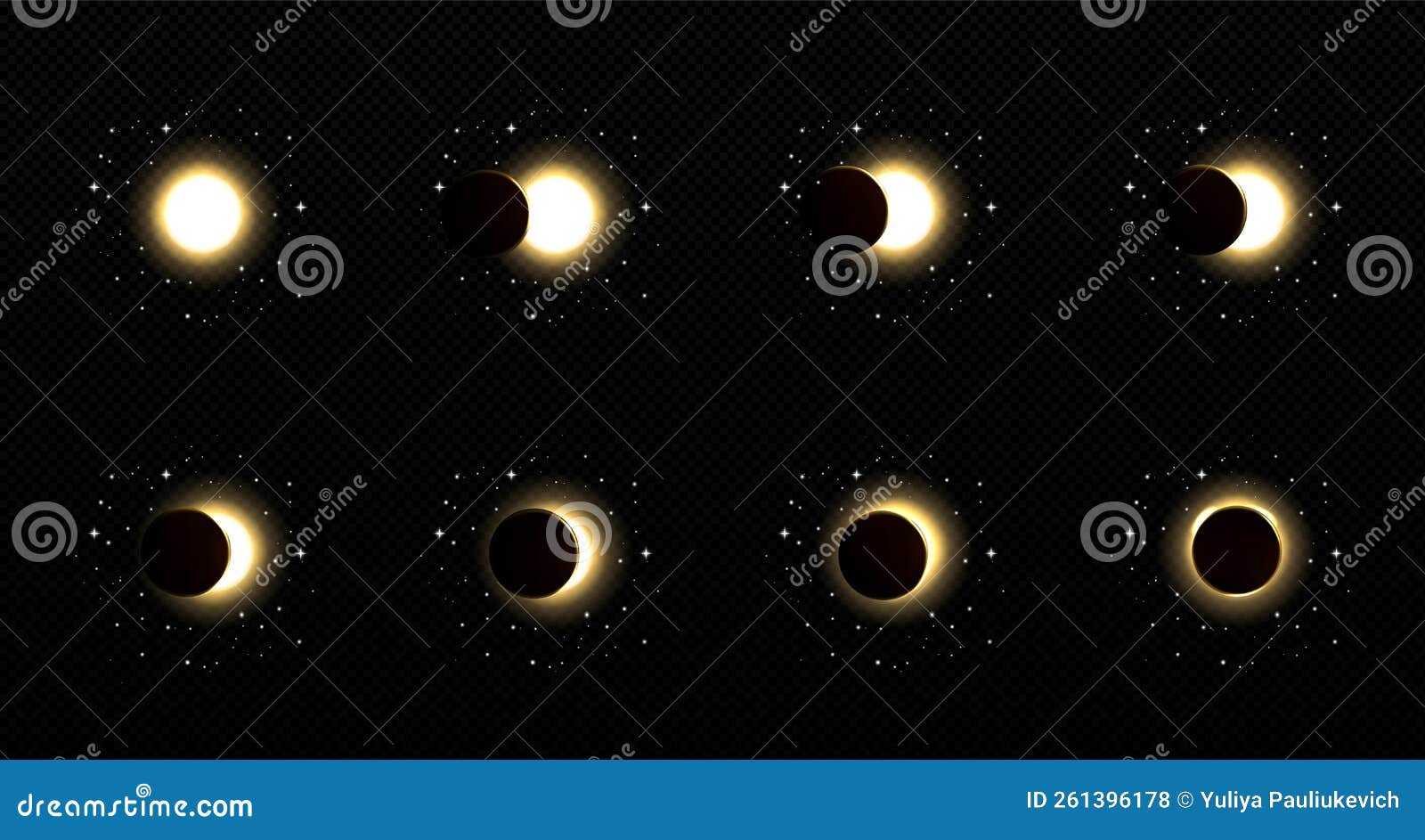 Solar or Lunar Eclipse on Transparent Background Stock Vector ...