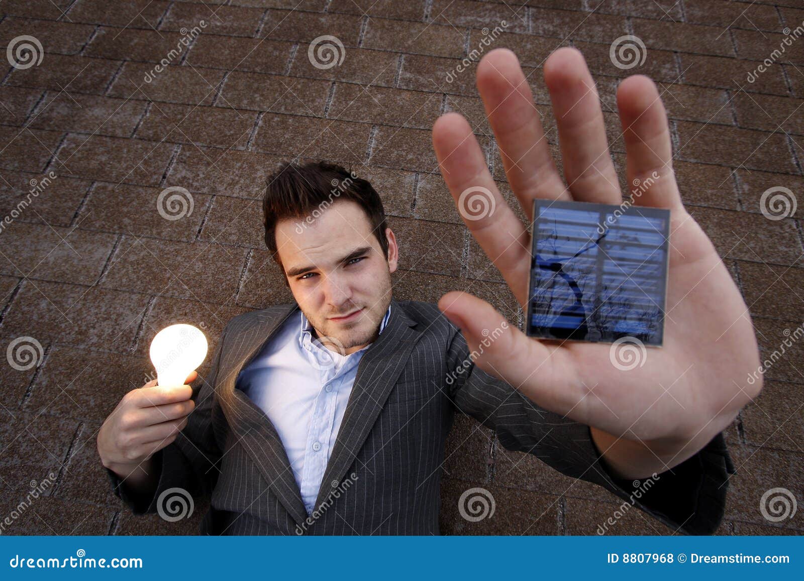Solar Man stock photo. Image of photovoltaic, renewable - 8807968