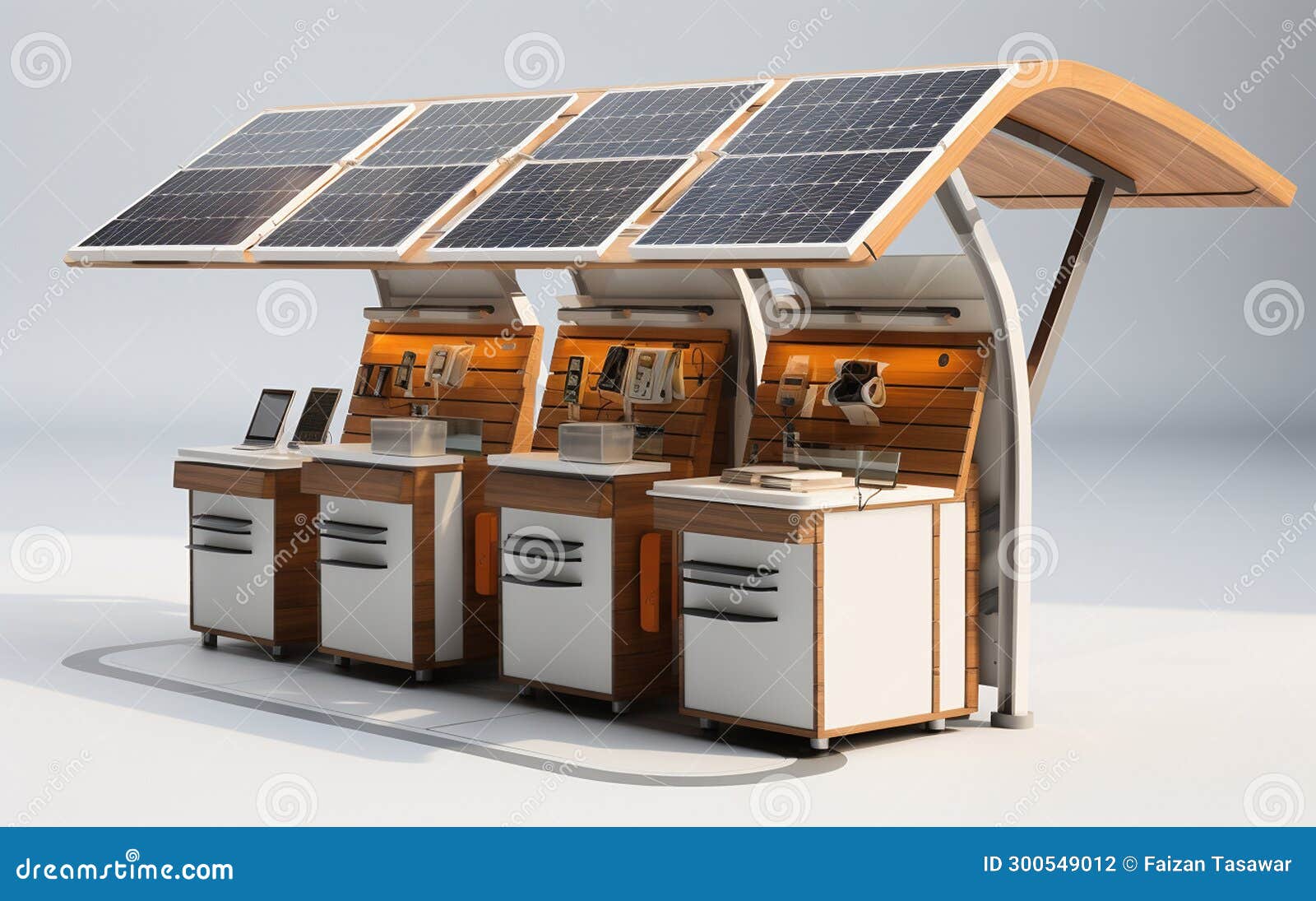 Solar Mobile Charging Stations White Backdrop Generative Ai Stock Photo ...