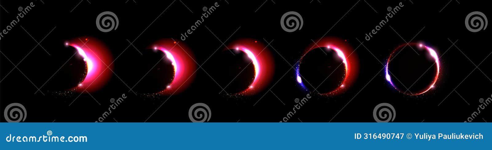 Solar or Moon Eclipse Sprite Sheet Stock Vector - Illustration of ...