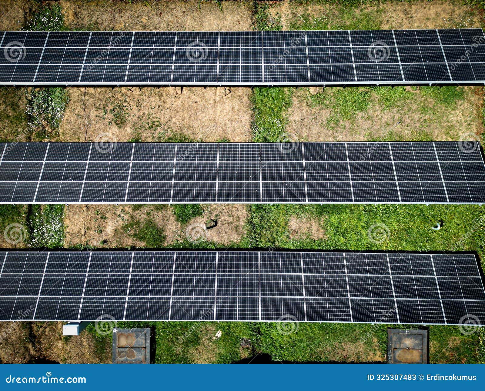 Solar Panel Aerial Views in Sunny Summer Day Stock Image - Image of ...