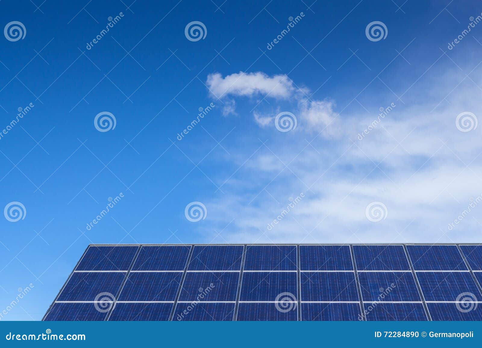 Solar Panel Against Blue Sky Stock Photo - Image of photovoltaic, cell ...