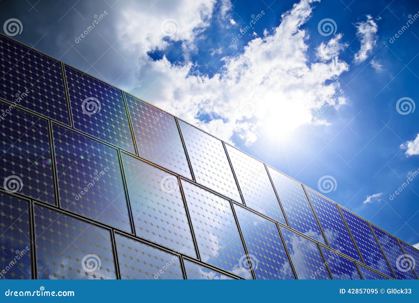 Solar Panel Against Blue Sky Stock Image - Image of environmental, cell ...