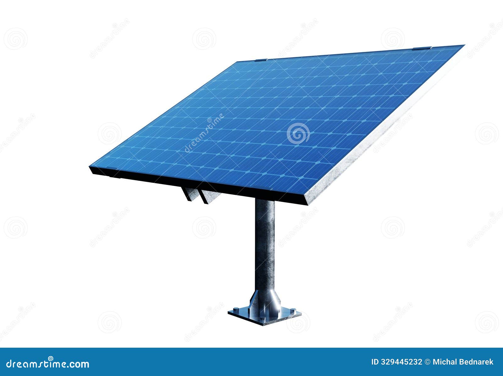 Solar Panel Angled View Isolated on White Background Stock Photo ...