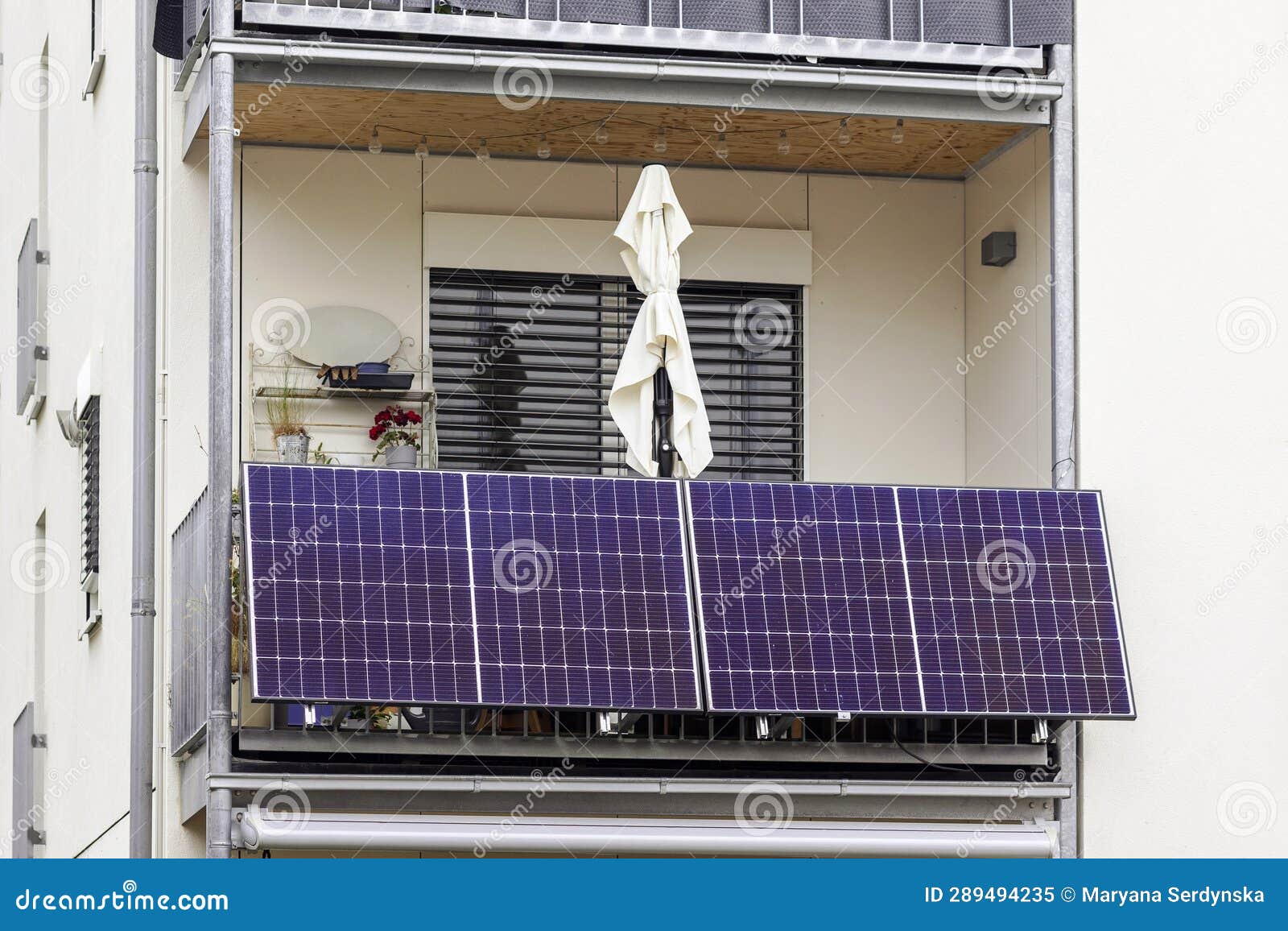 Solar Panel of Apartment Balcony. Stock Image - Image of modern ...