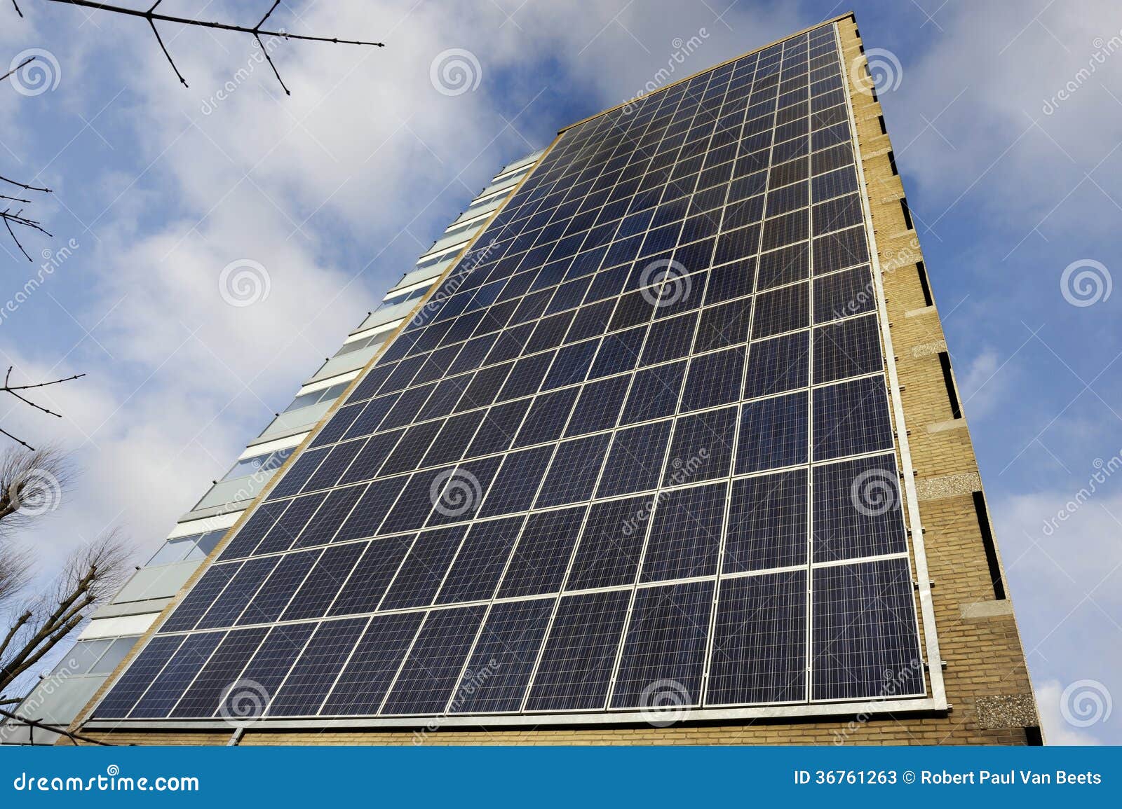 Solar Panel Apartment Building Stock Image - Image of buildings, estate ...