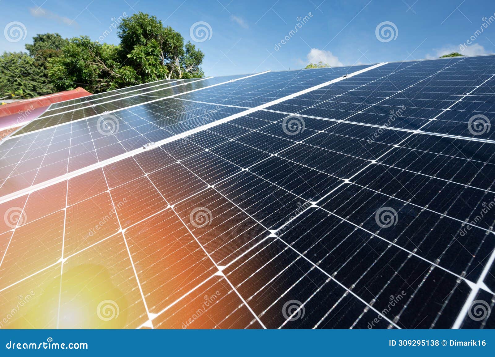 Solar Panel Array on House Roof Stock Photo - Image of power, energy ...