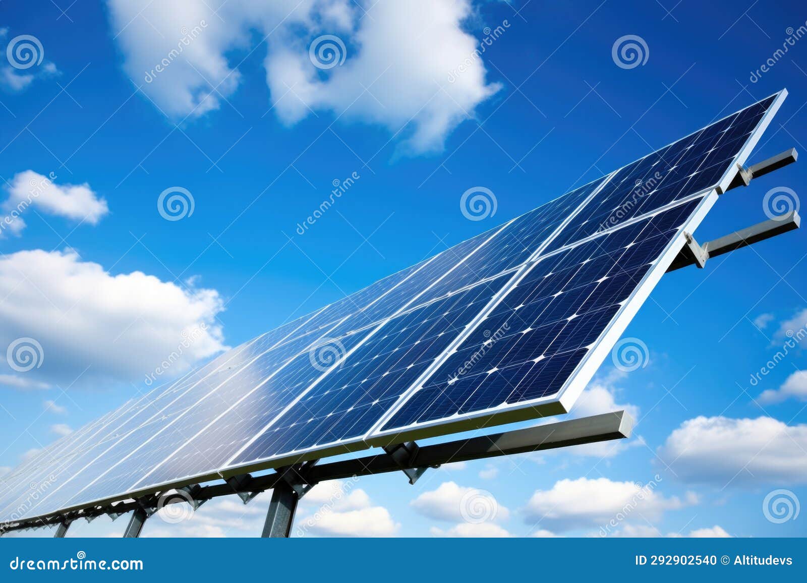A Solar Panel Array Under a Clear Sky Stock Photo - Image of ...