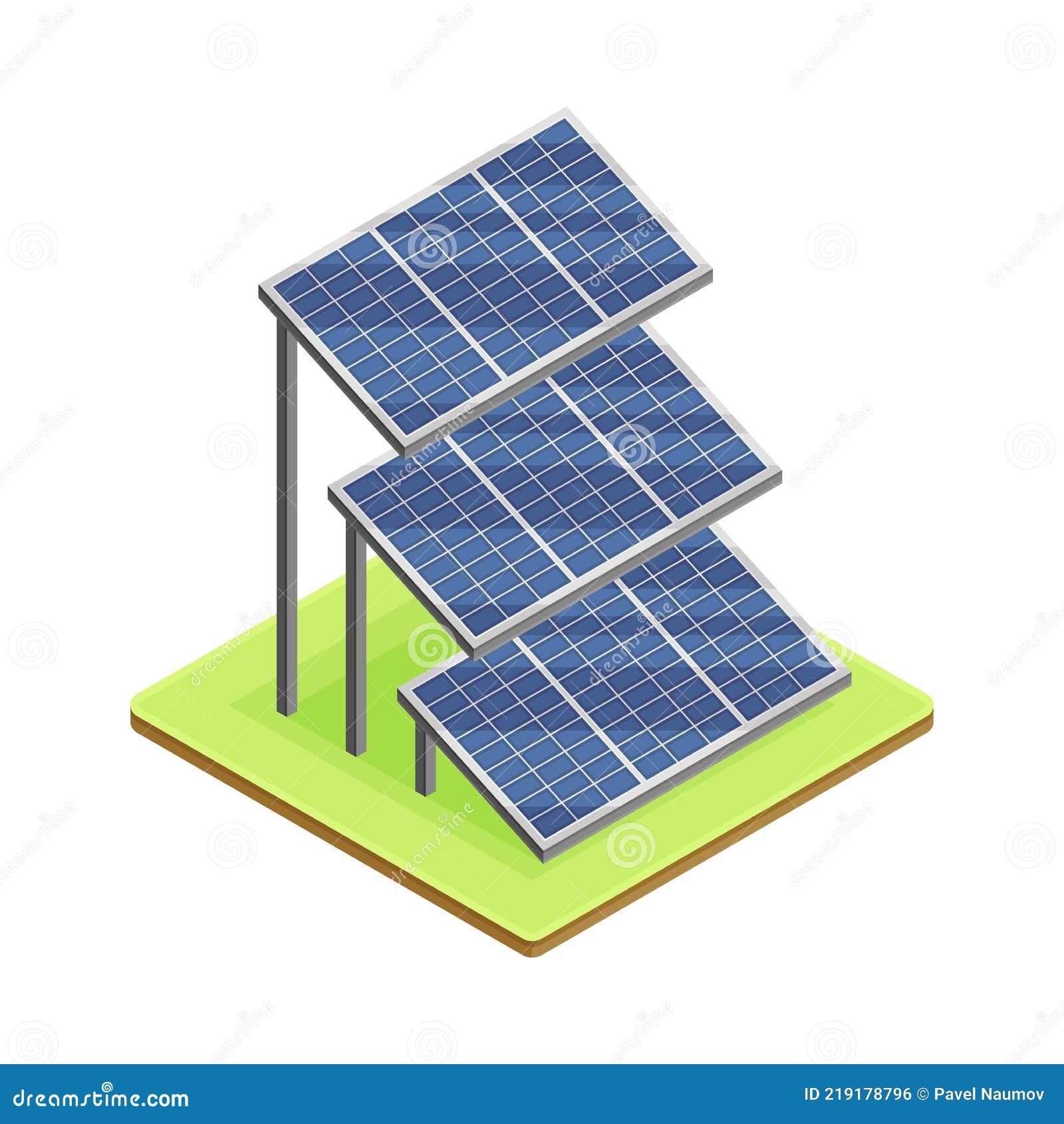 Solar Panel As Renewable Green Energy Source Isometric Vector ...