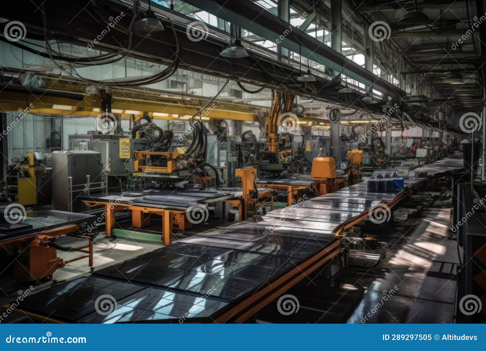 Solar Panel Assembly Line in a Factory Stock Image - Image of energy ...