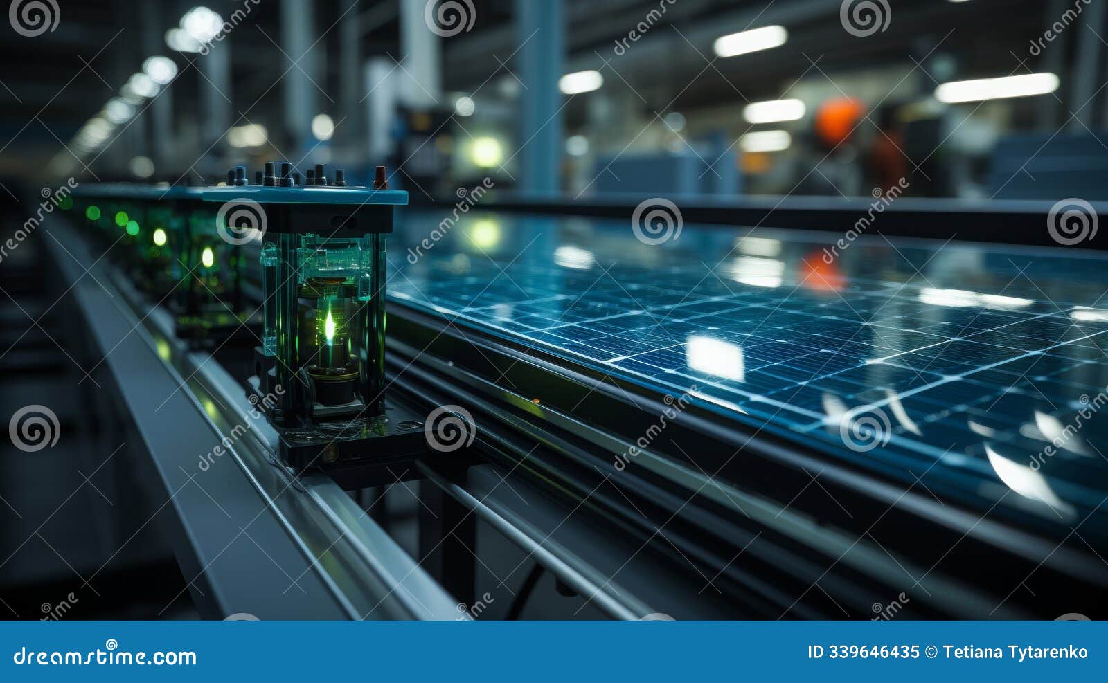 Solar Panel Assembly Line Showcasing Automated Processes with Minimal ...