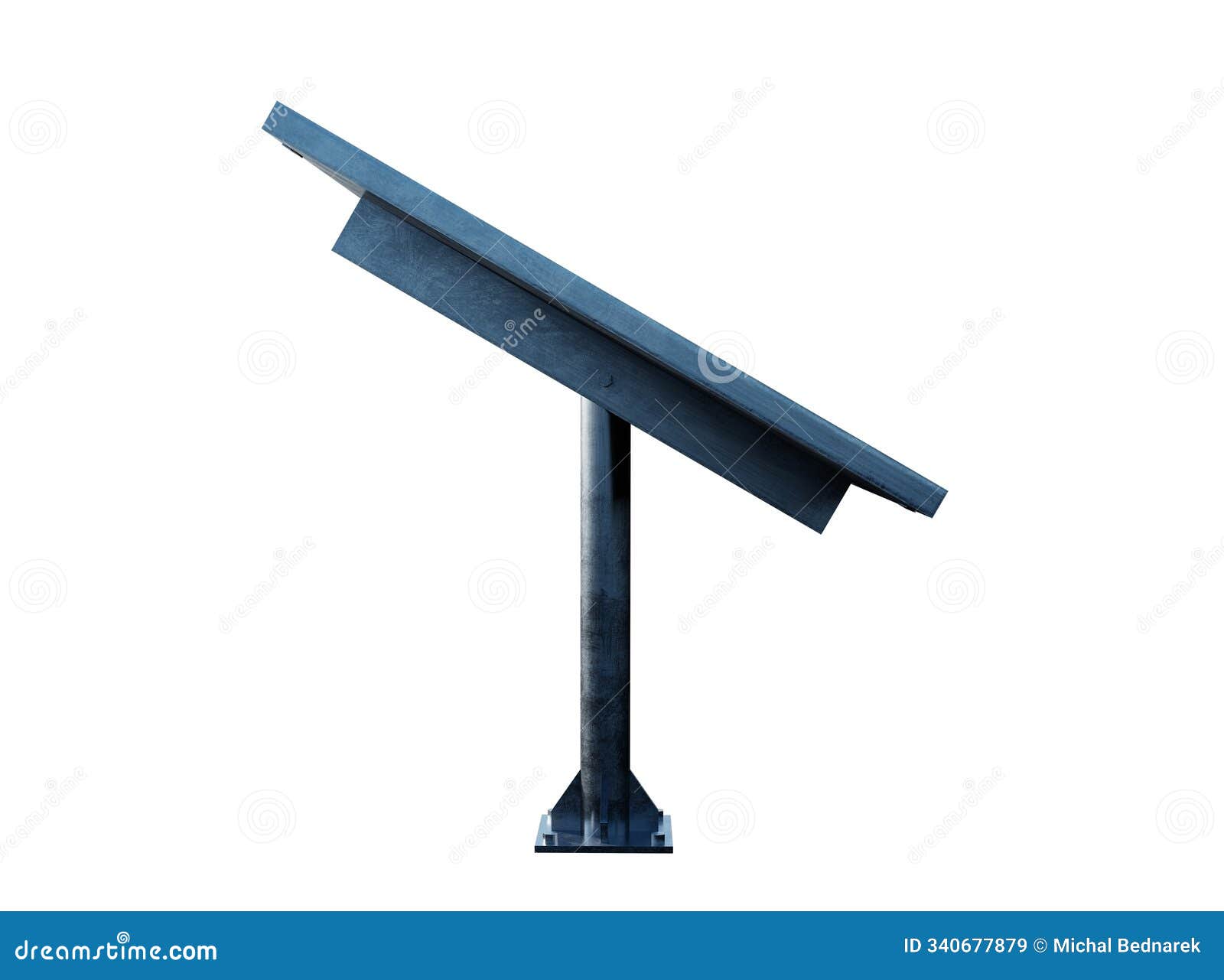 Solar Panel Back View on White Background Stock Image - Image of ...