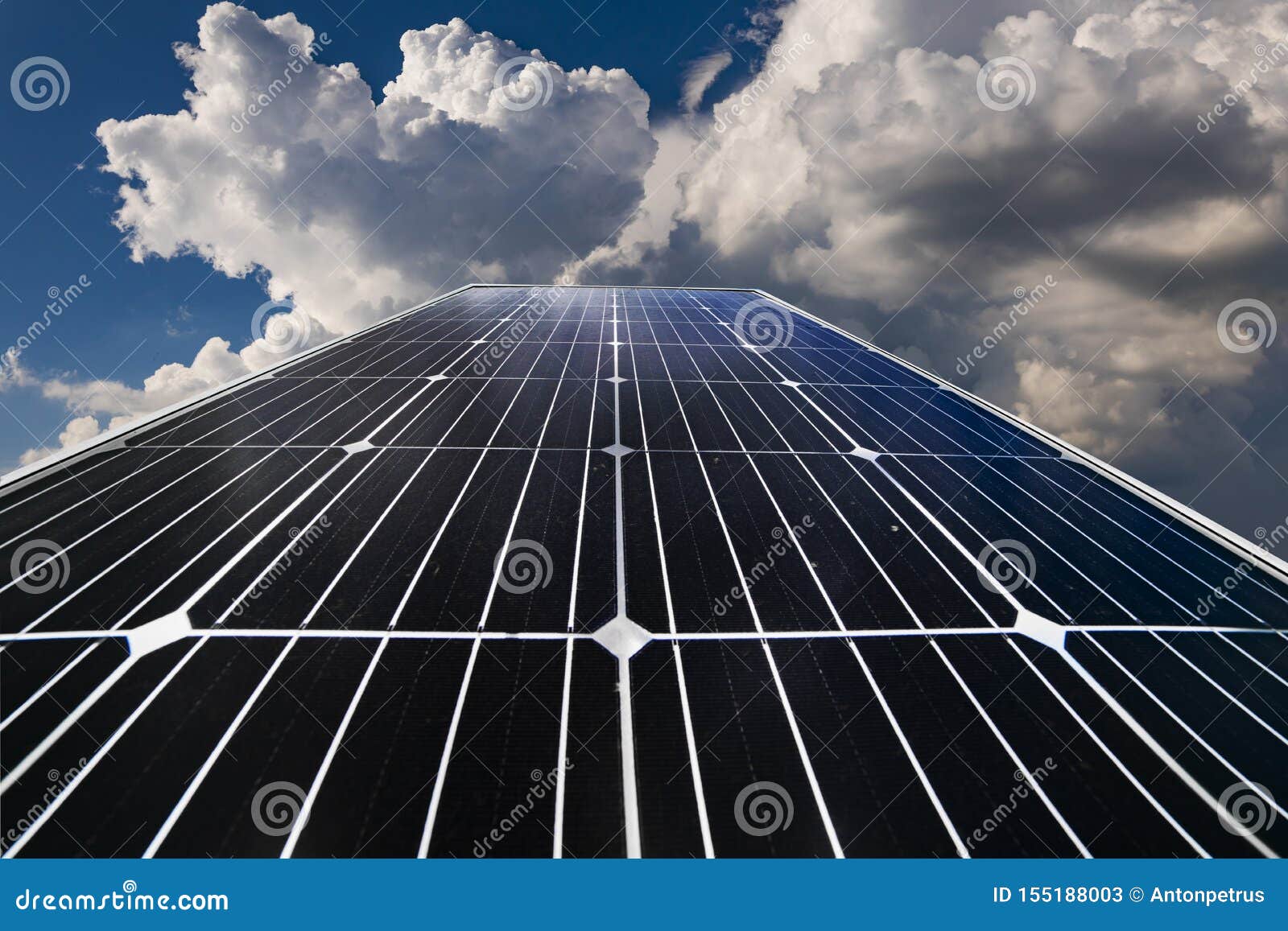 Solar Panel on a Background of a Beautiful Blue Sky. Green Energy ...