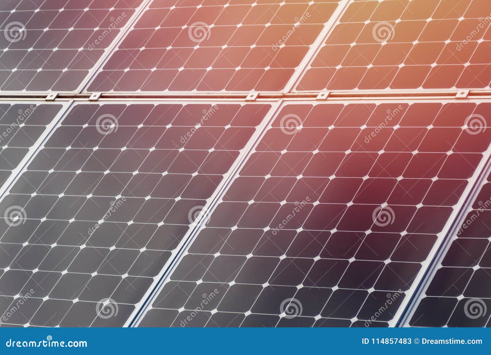 Solar Panels in the Sunlight. Toned. Close-up Stock Image - Image of ...