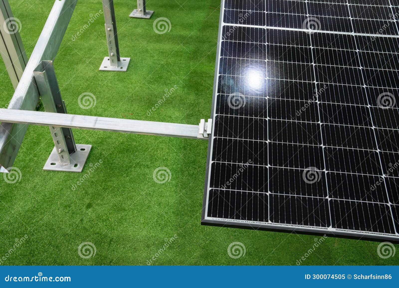 Solar Panel on a Background of Green Grass Stock Image - Image of ...