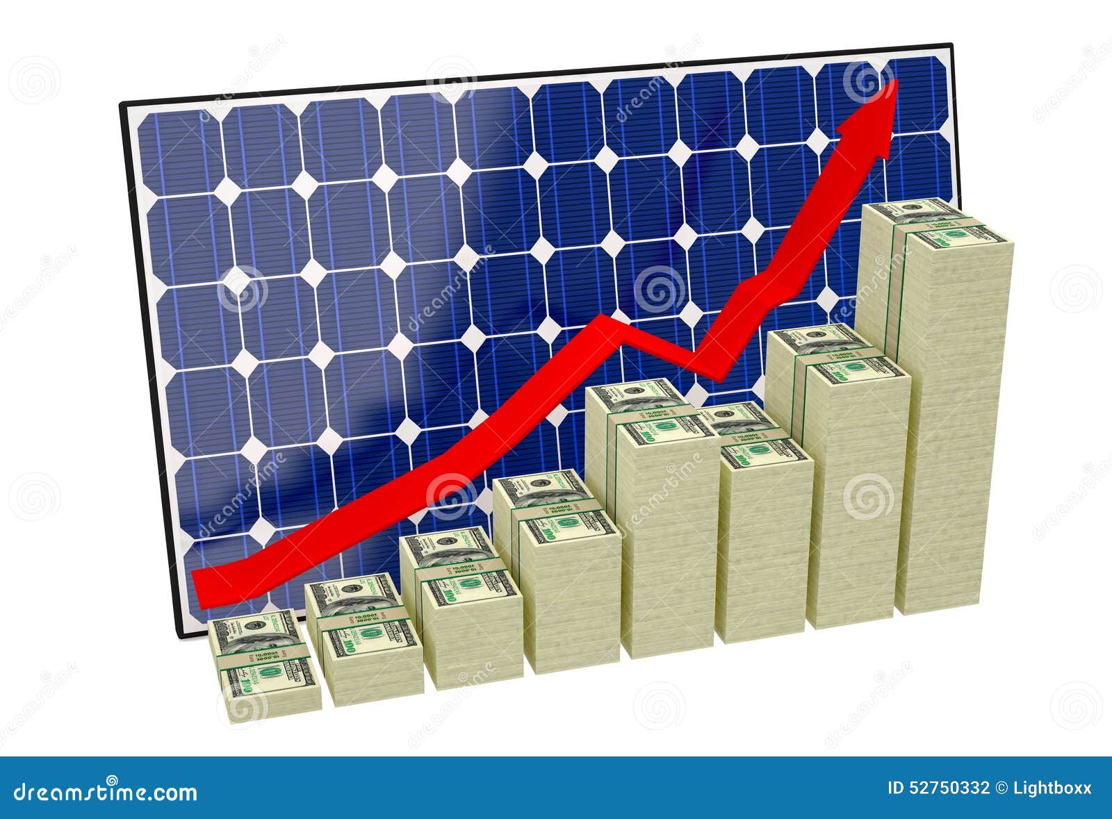 Solar Panel - Bar Graphs Made from Dollar Banknotes Stock Illustration ...