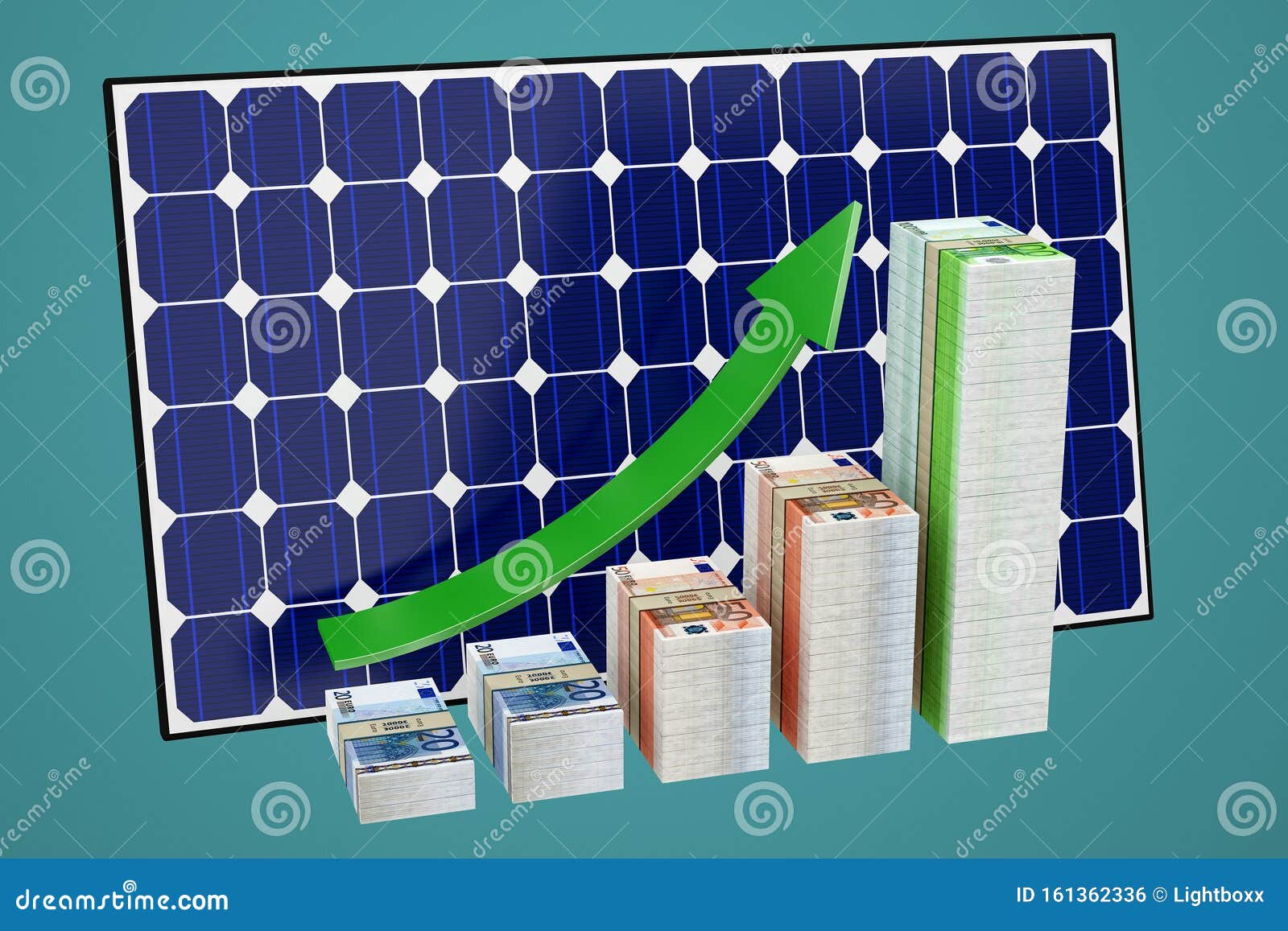 Solar Panel - Bar Graphs Made from Euro Banknotes Stock Illustration ...