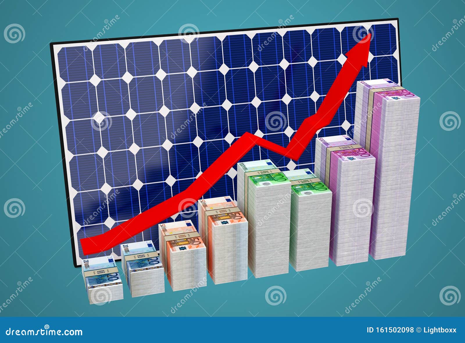 Solar Panel - Bar Graphs Made from Euro Banknotes Stock Illustration ...
