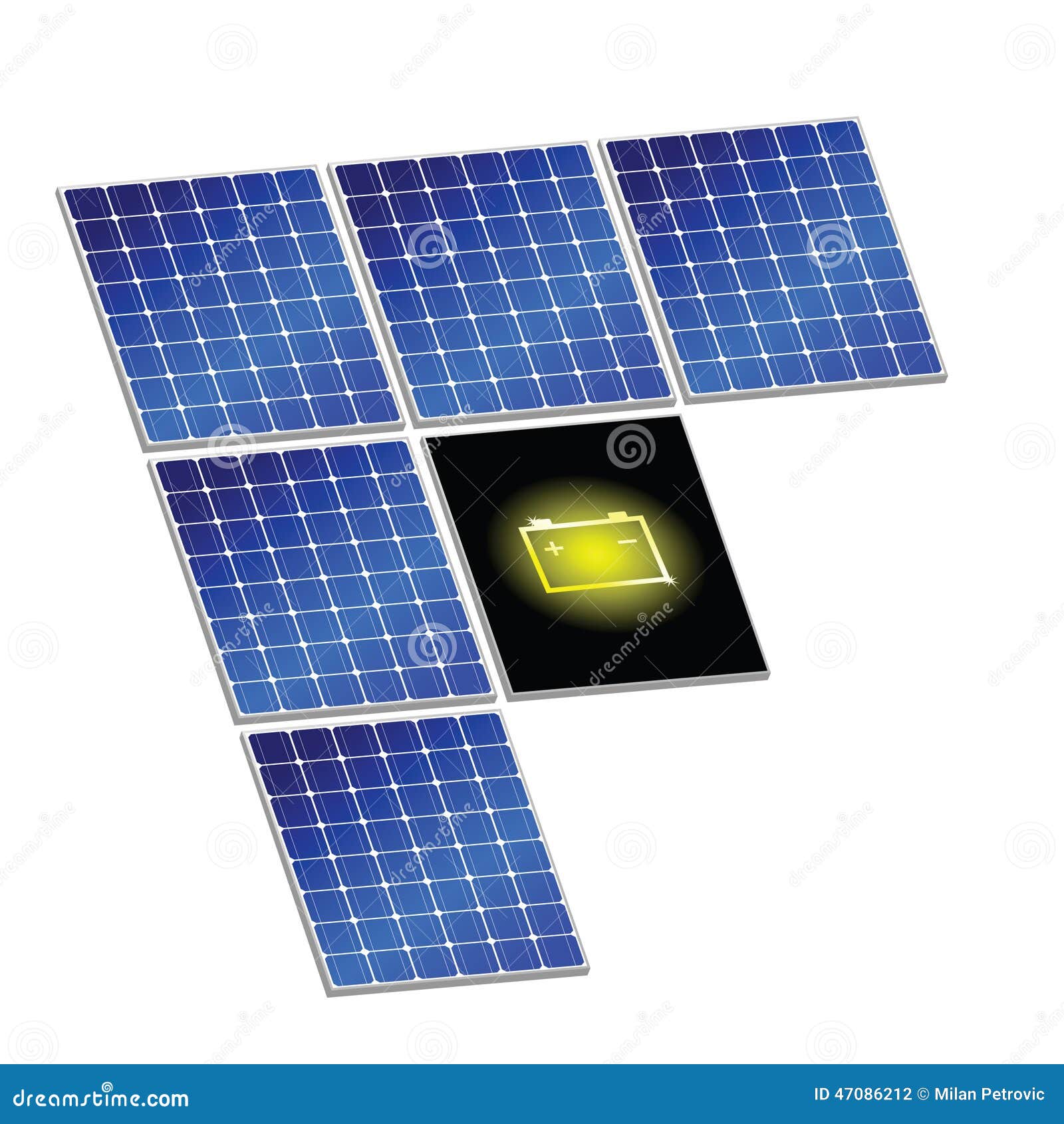 Solar Panel with Battery Vector Illustration Stock Vector ...