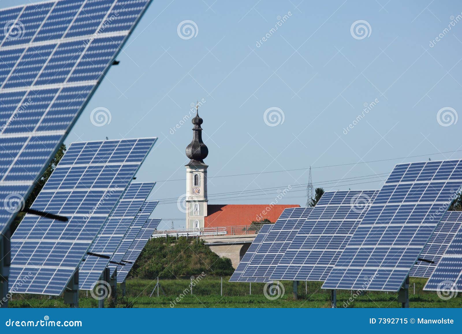 Solar Panel and Bavarian Church Stock Image - Image of global, built ...