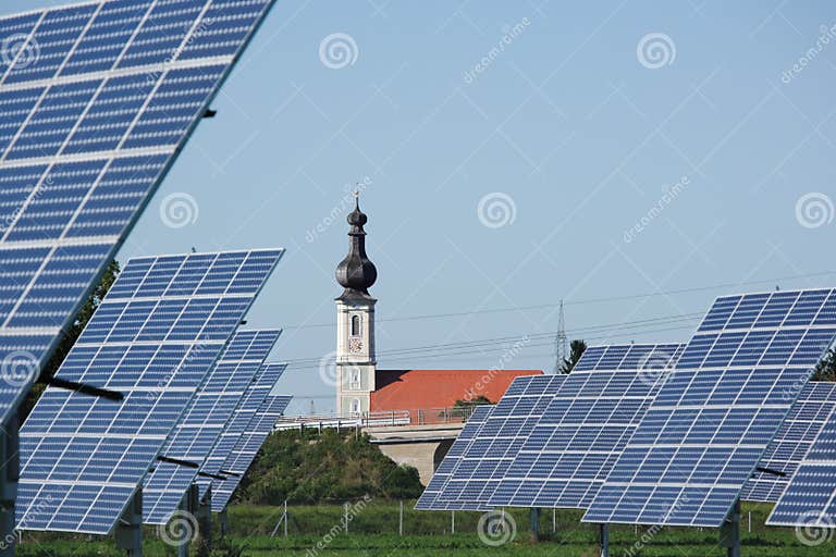 Solar Panel and Bavarian Church Stock Image - Image of global, built ...