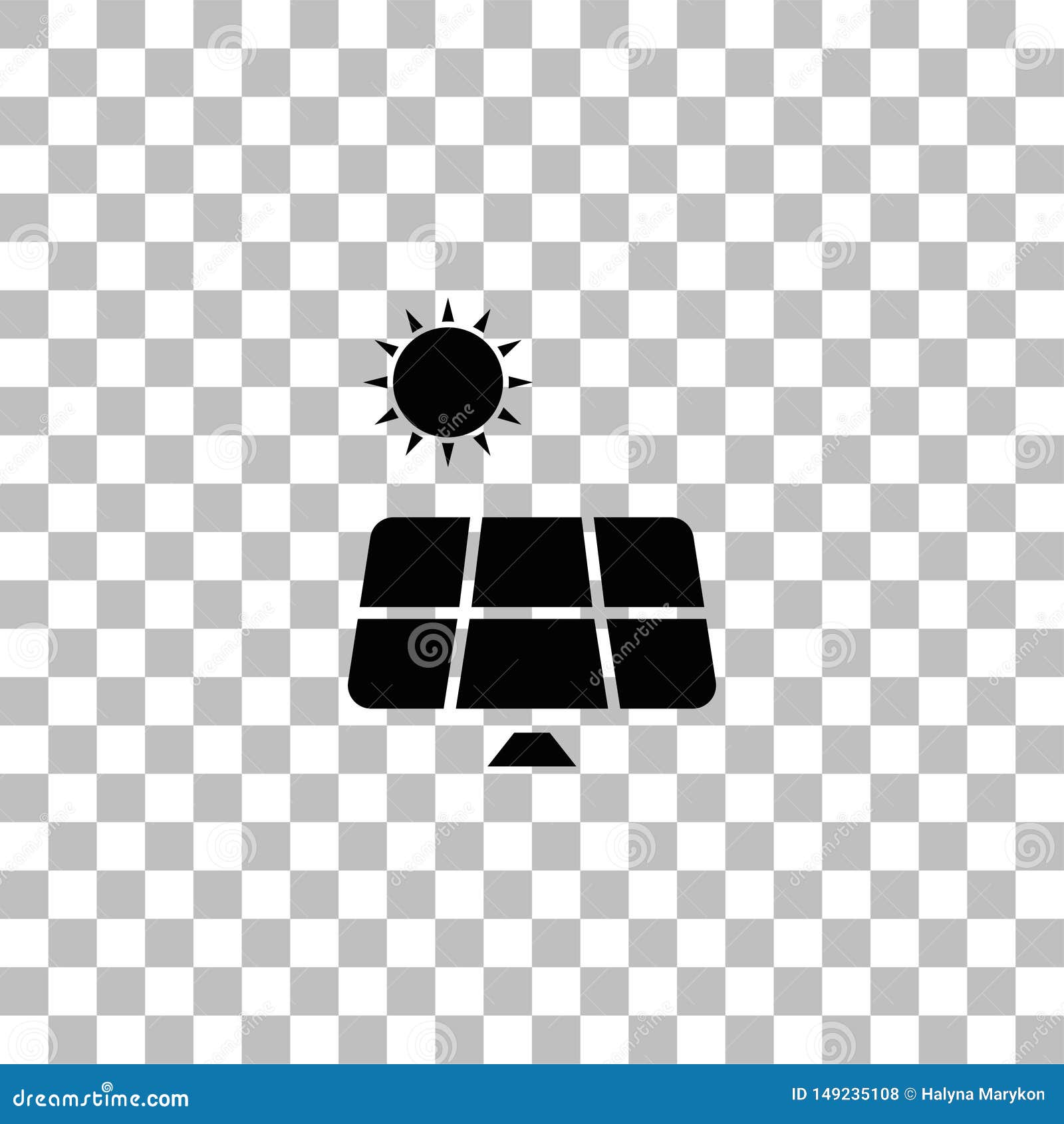 Solar panel icon flat stock vector. Illustration of charge - 149235108