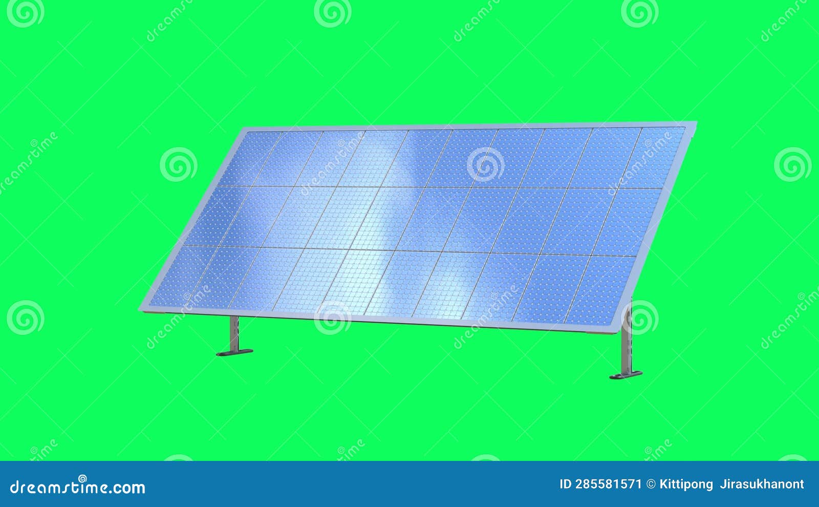 Solar Panel with Blue Cell Isolated on Green Screen 4k Footage Stock ...