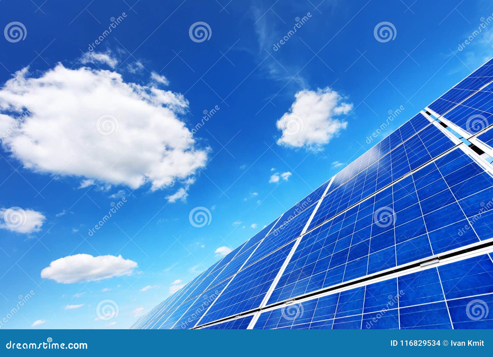 Solar Panel on Blue Sky Background Stock Photo - Image of outdoor ...