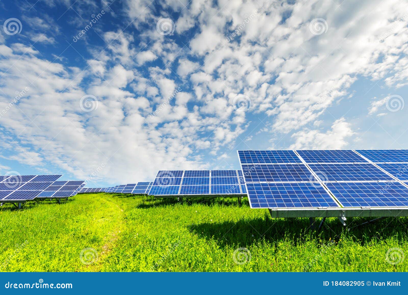 Solar Panel on Blue Sky Background Stock Image - Image of mounted ...