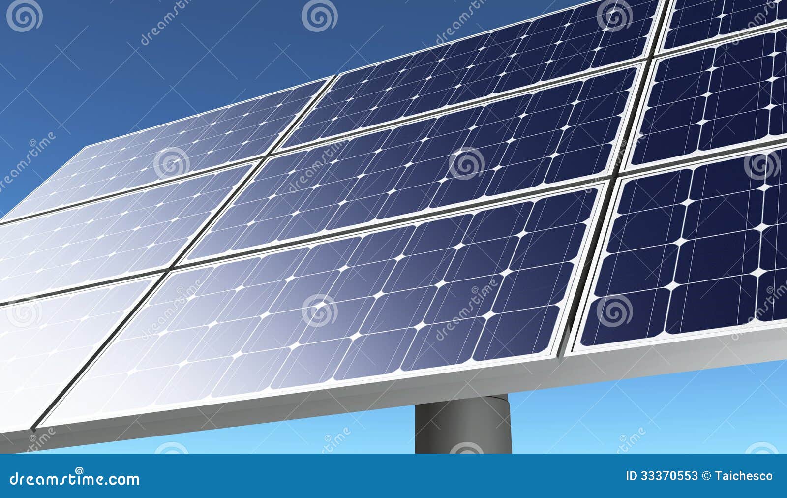 Solar panel in a blue sky stock illustration. Illustration of ...