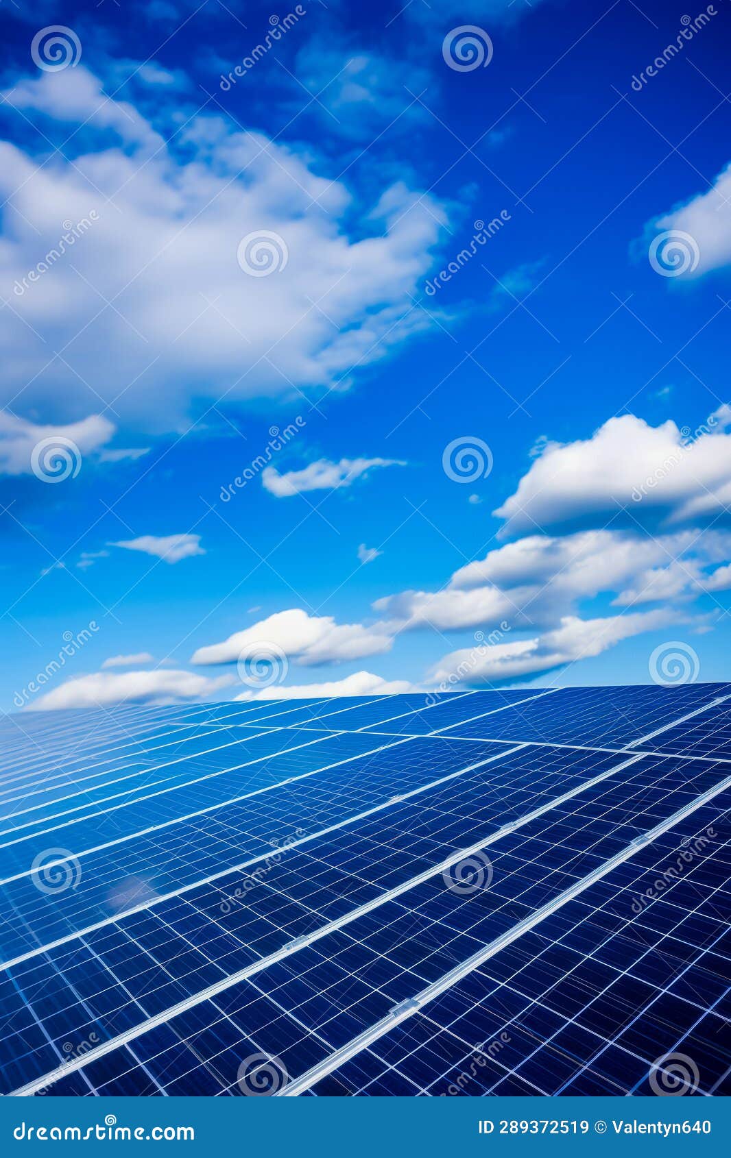 Solar Panel with Blue Sky and Clouds in the Background. Generative AI ...