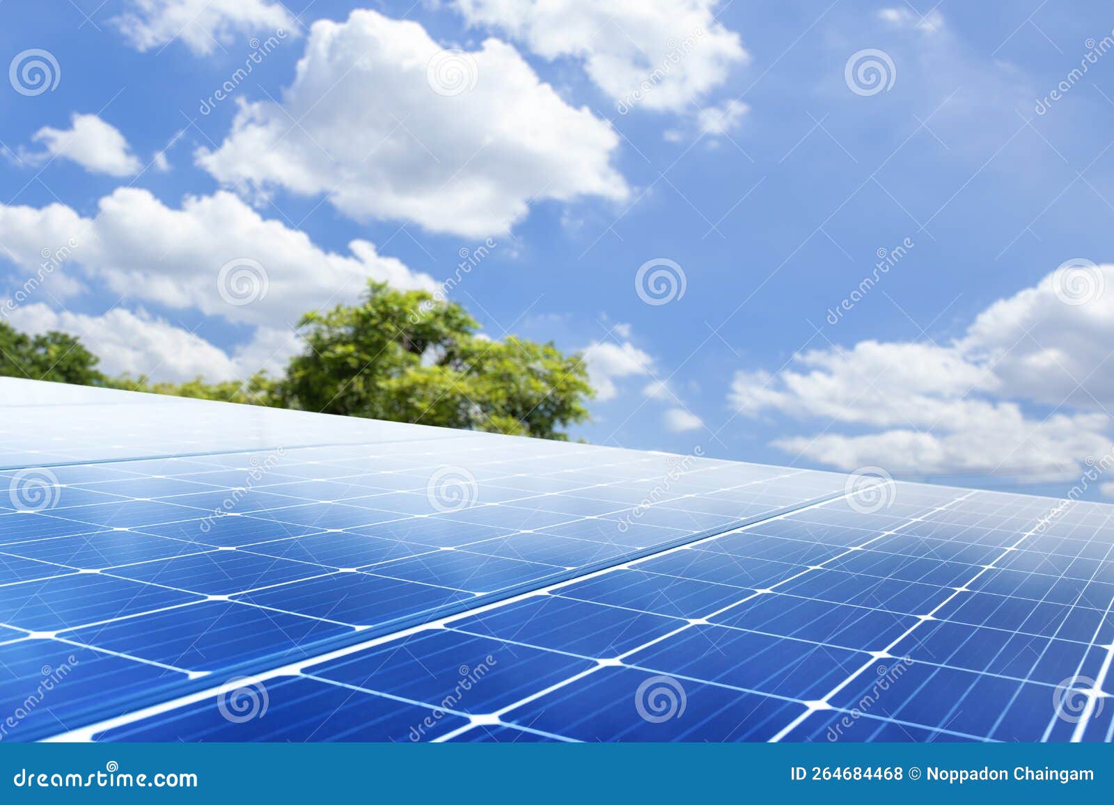 Solar Panel in Blue Sky. Renewable Energy. Stock Photo - Image of ...