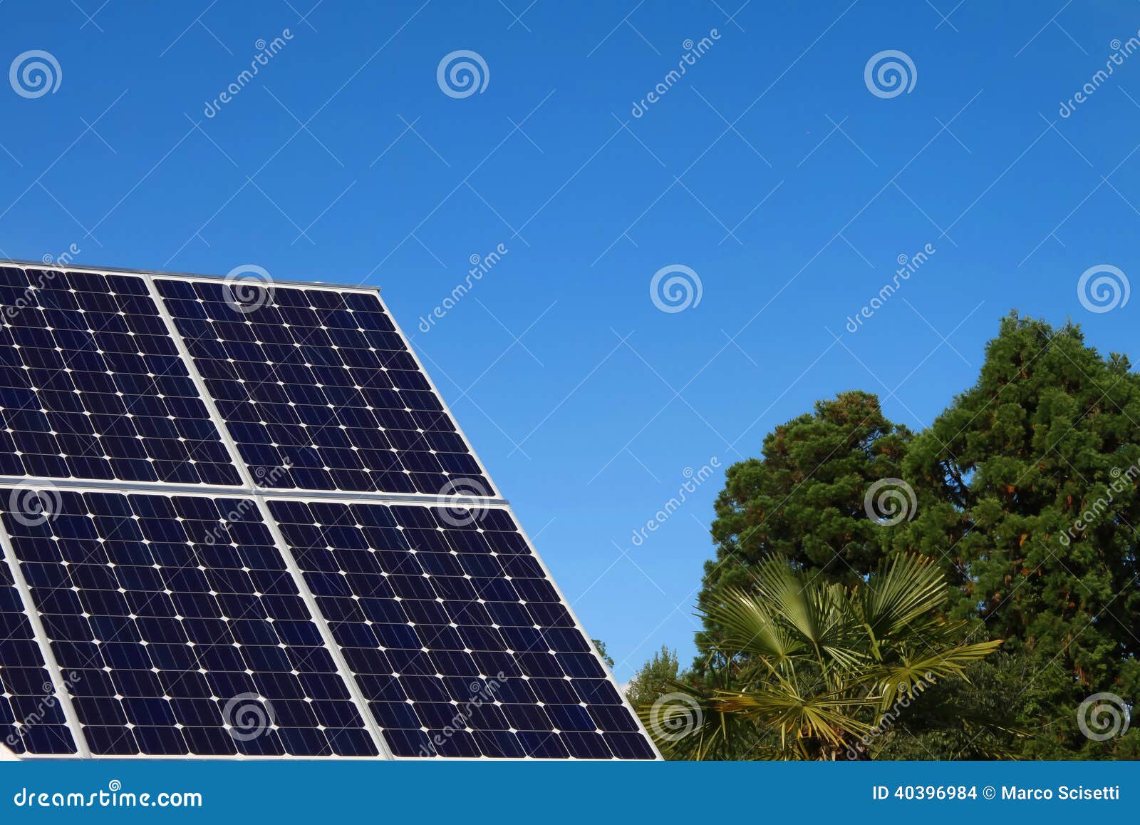 Solar Panel and blue sky stock photo. Image of meadow - 40396984