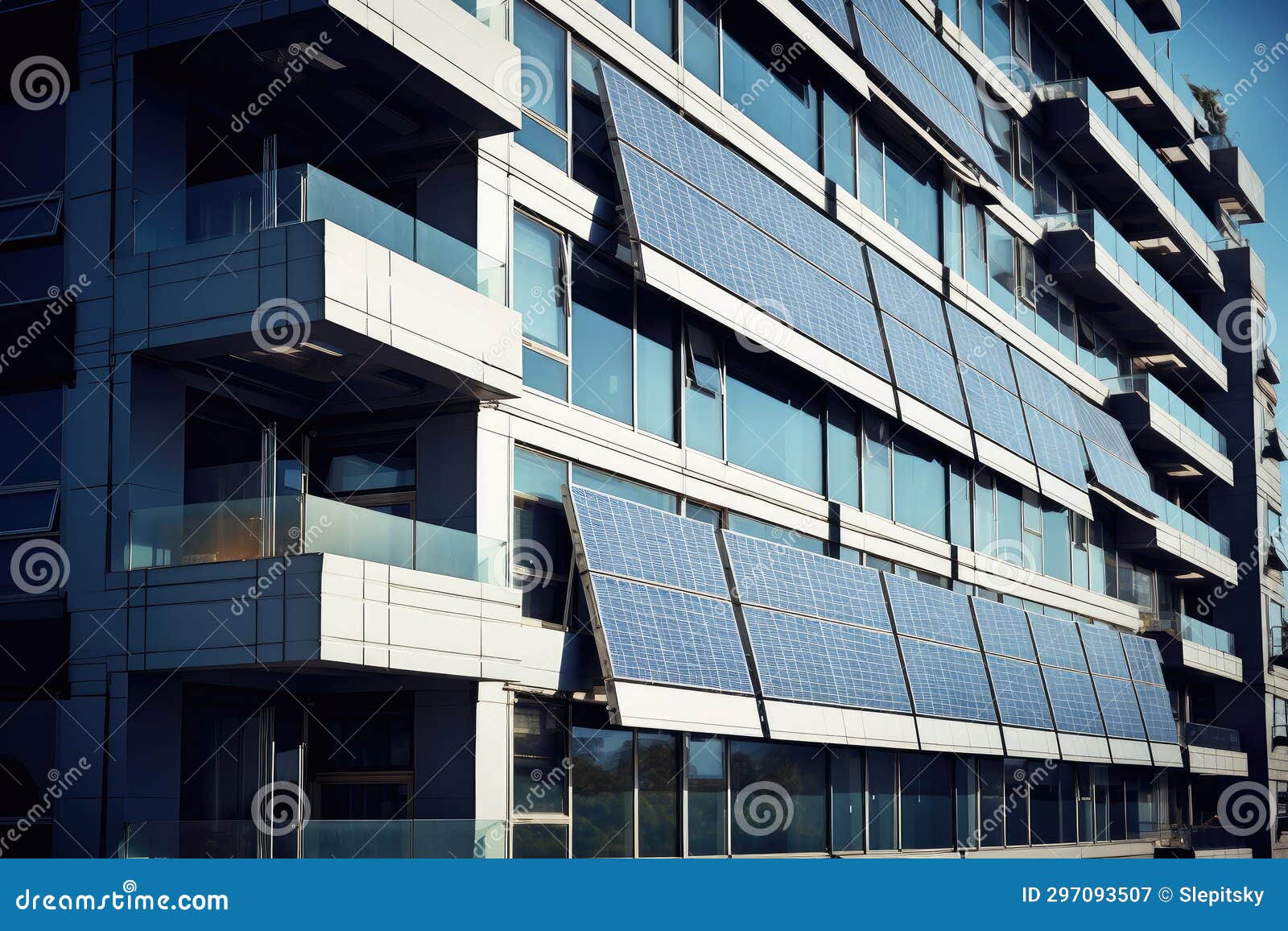 Solar Panel on Building Facade Stock Image - Image of home, modern ...