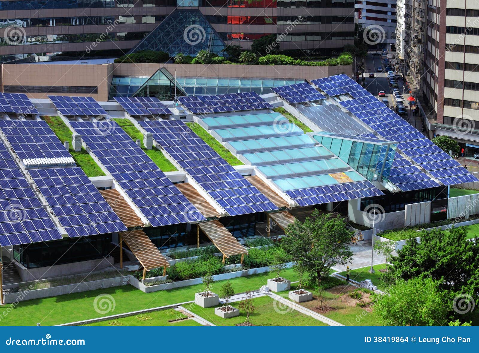 Solar Panel on Building Roof Top Stock Photo - Image of electricity ...