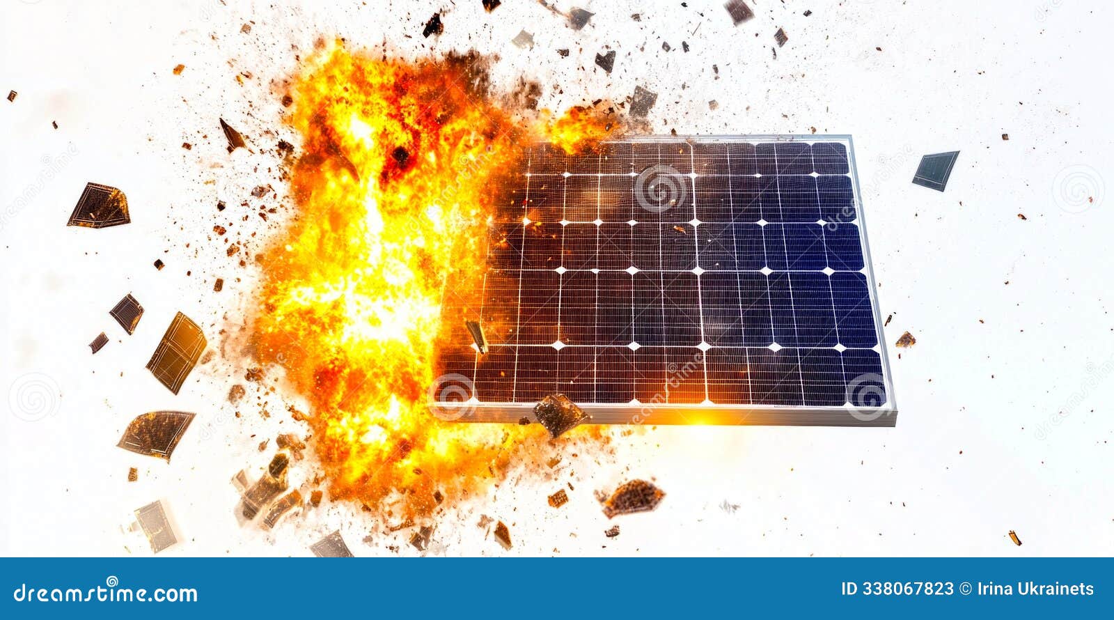 A Solar Panel Bursting into Flames Depicts the Power of Energy. this ...