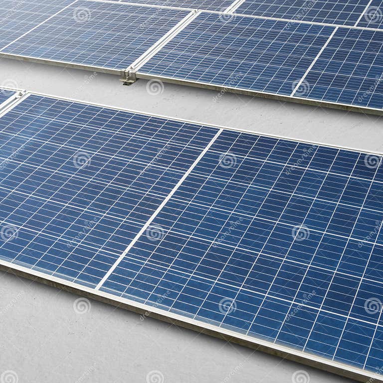 A Solar Panel or Solar Cell is Shown in a Close Up. the Panel is Blue ...