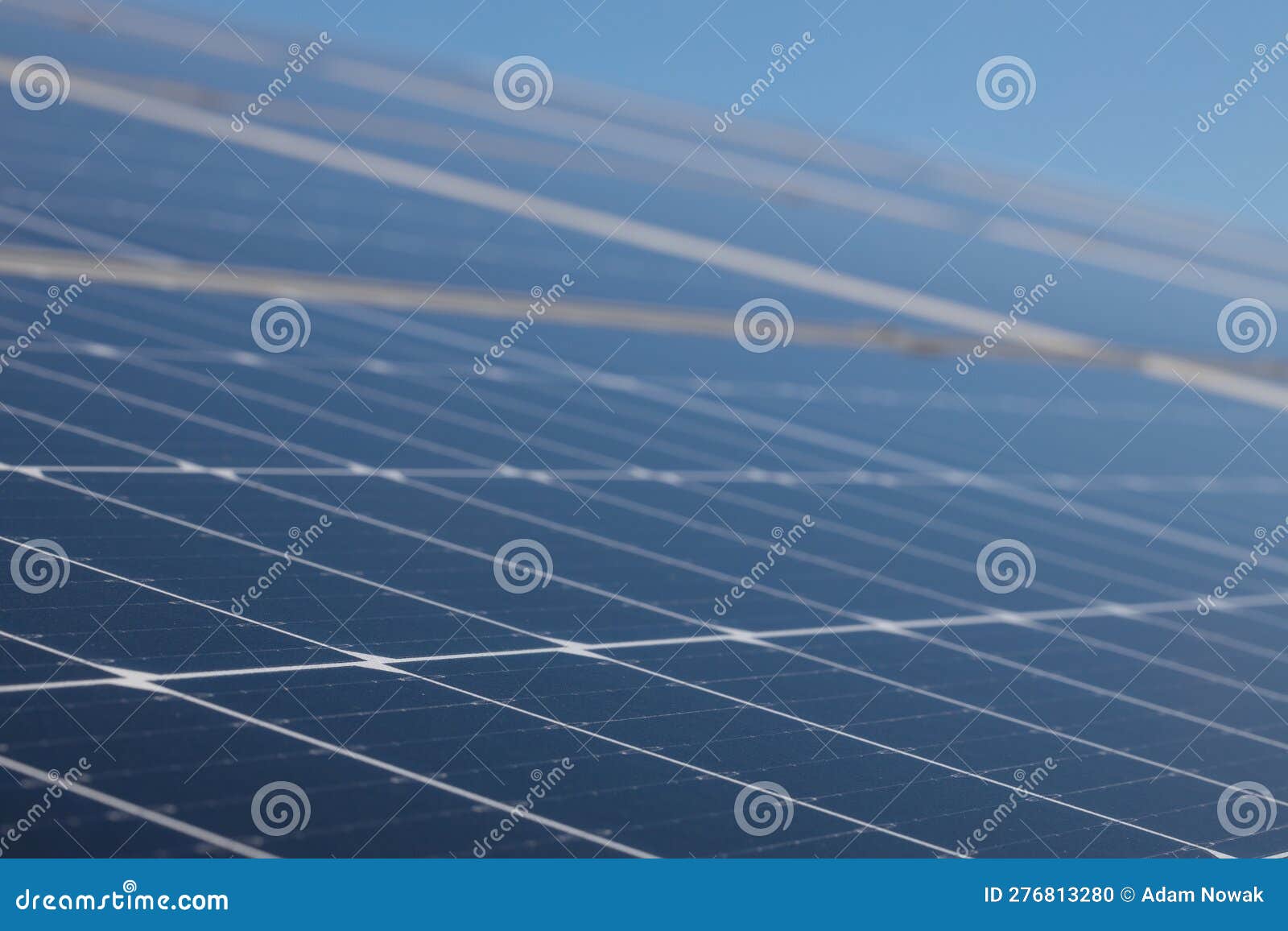 Solar Panel Cells in Focus - Innovative Energy. Copy Space for Banner ...