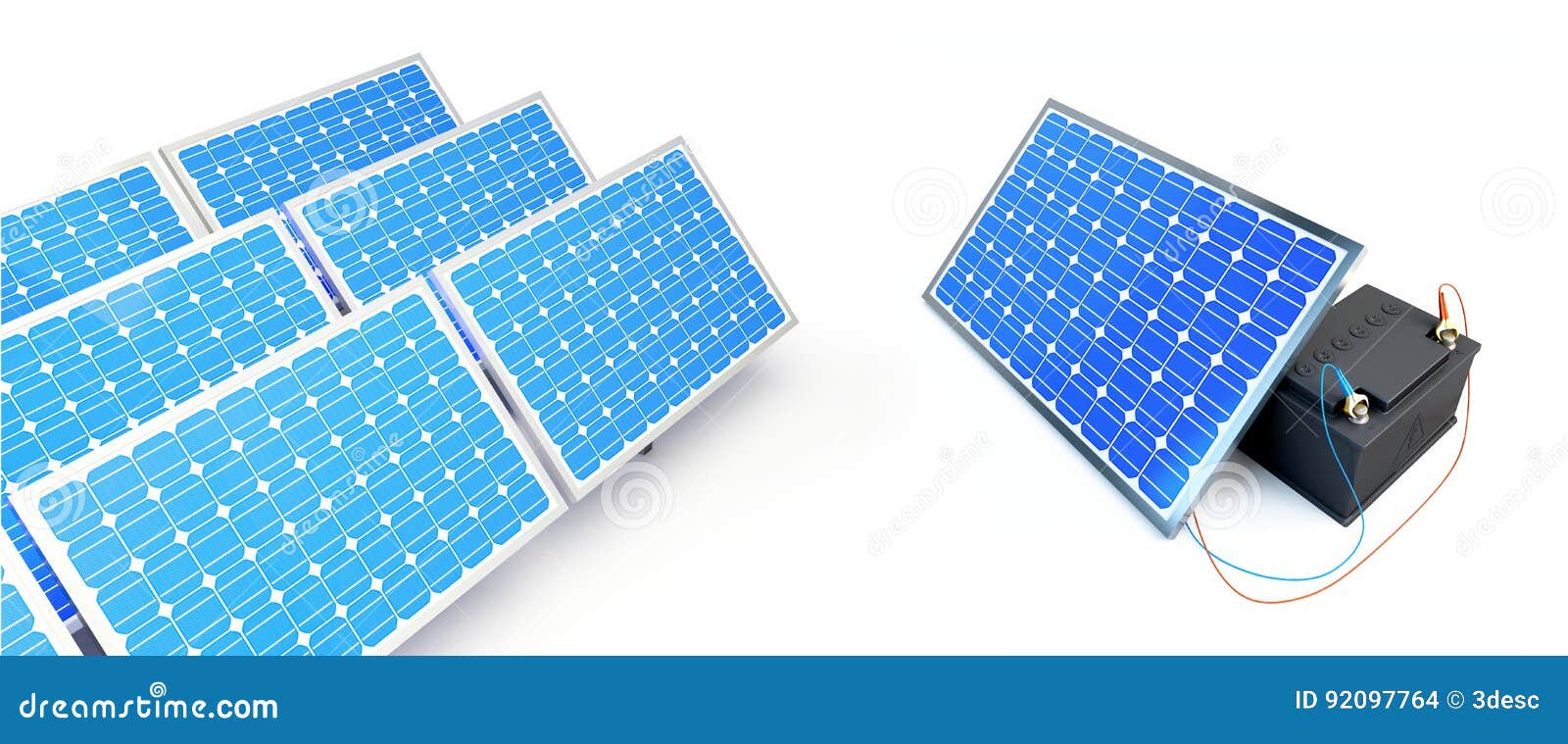 Solar Panel Charges The Battery Stock Photography | CartoonDealer.com ...