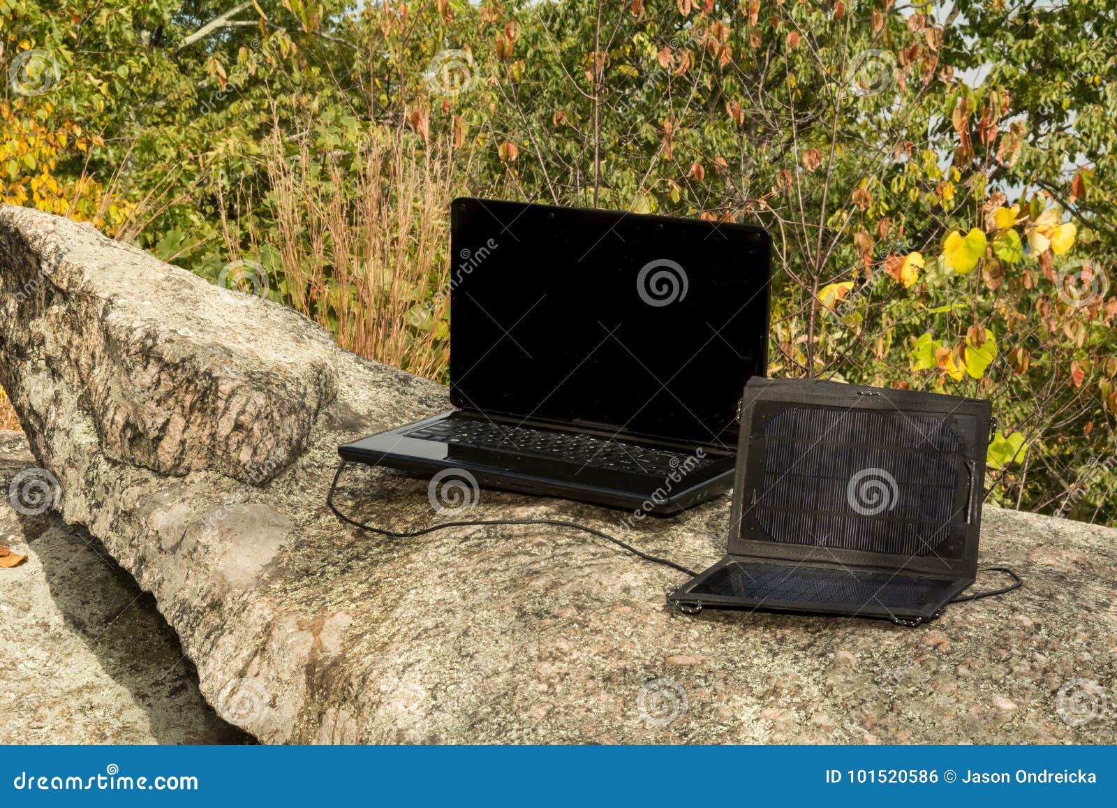 Solar Panel Charging a Laptop Stock Photo - Image of connecticut ...