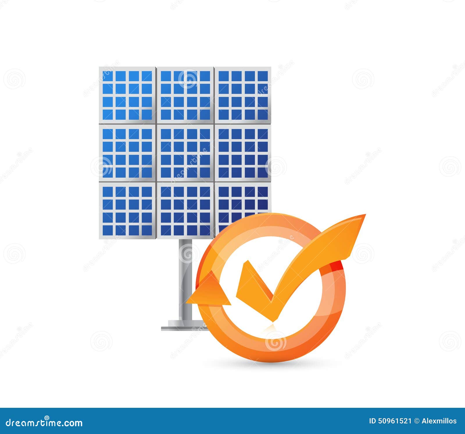 Solar Panel Check Mark Cycle Illustration Stock Image - Image of arrow ...
