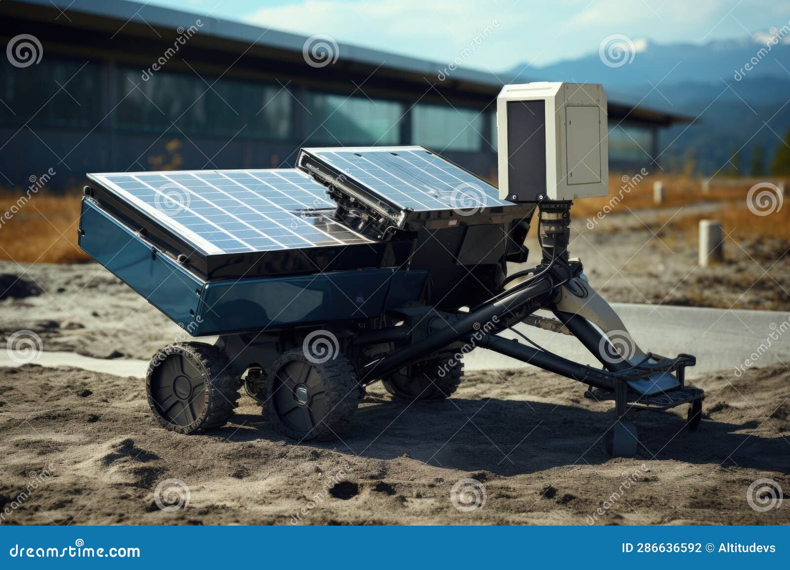 Solar Panel Cleaning Robot in Action Stock Illustration - Illustration ...