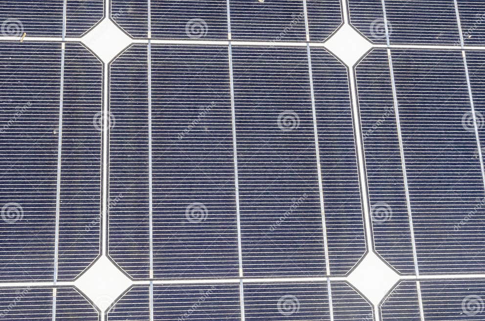 Closeup Showing Busbars, Fingers and Gap of a Solar Cell Stock Image ...